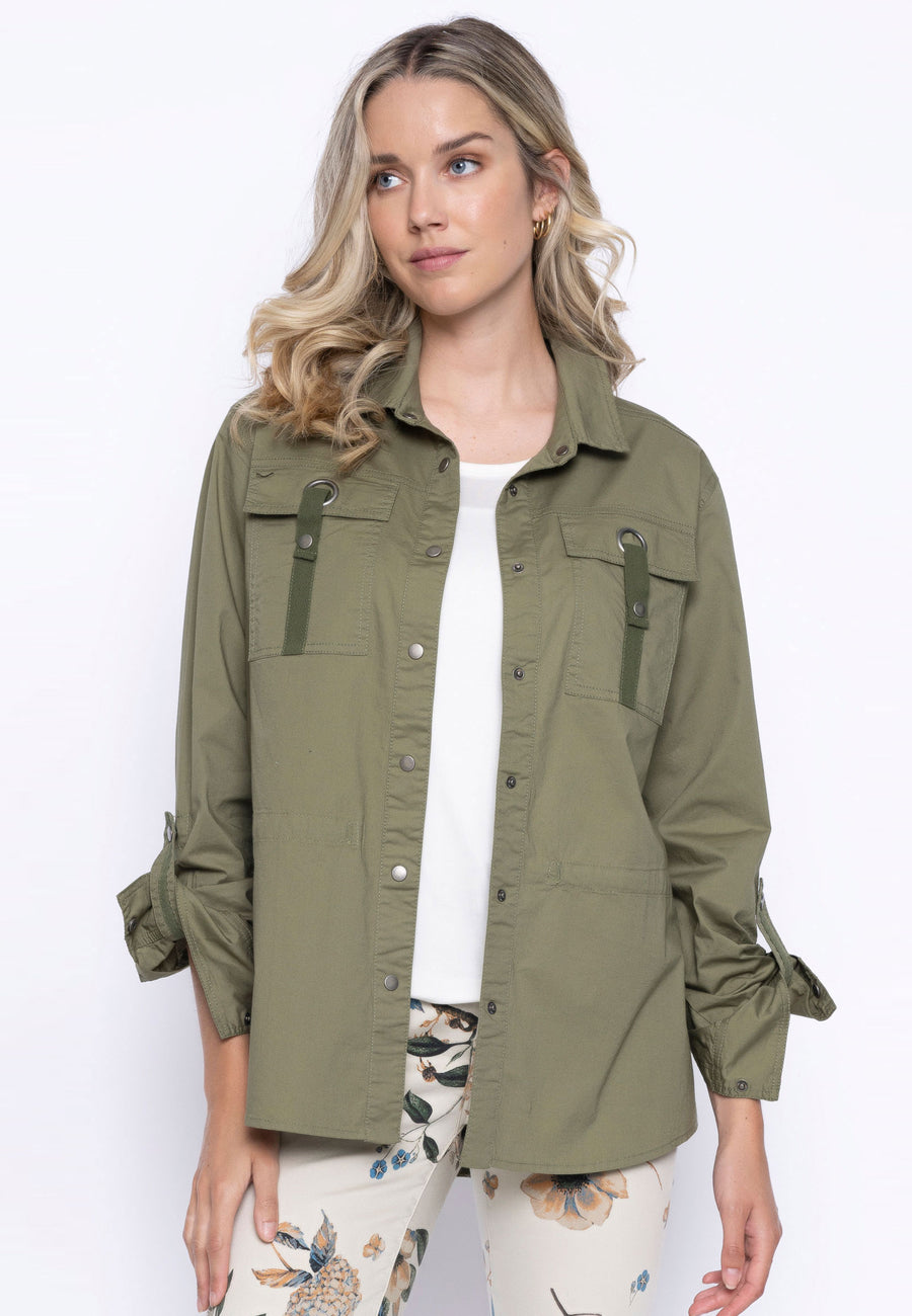 Button-Front Curved Hem Jacket | Shop Now | Picadilly Canada